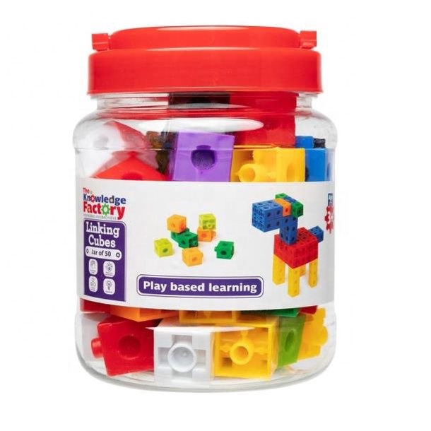 Juguete Educativo Edxeducation Linking Cubes 50Pcs Connecting Plastic ...