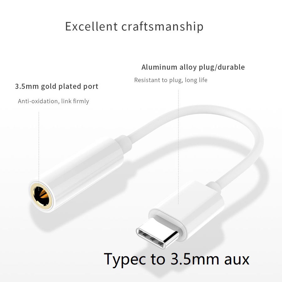 cailai# otg typec C to 3.5mm Earphone Cable Adapter Type C Male To 3.5 ...