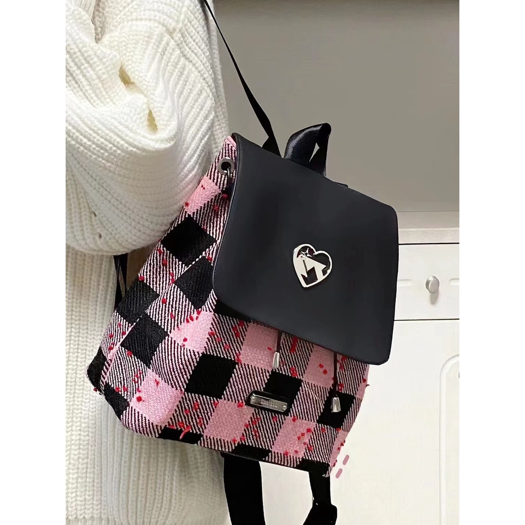 2023 New Style Backpack Female Bag Preppy Style Pattern Leather Large ...
