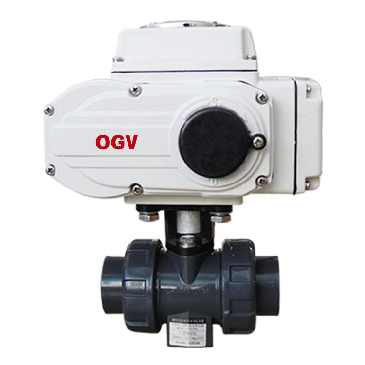 2 Way T Port 12v Electric Actuated Motorized Electric Pvc Ball Valve With Actuator 2 Way ...