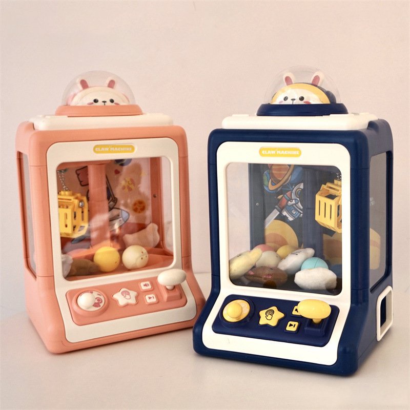 Cartoon Automatic Doll Machine Kids Coin Operated Play Game Catch Claw ...