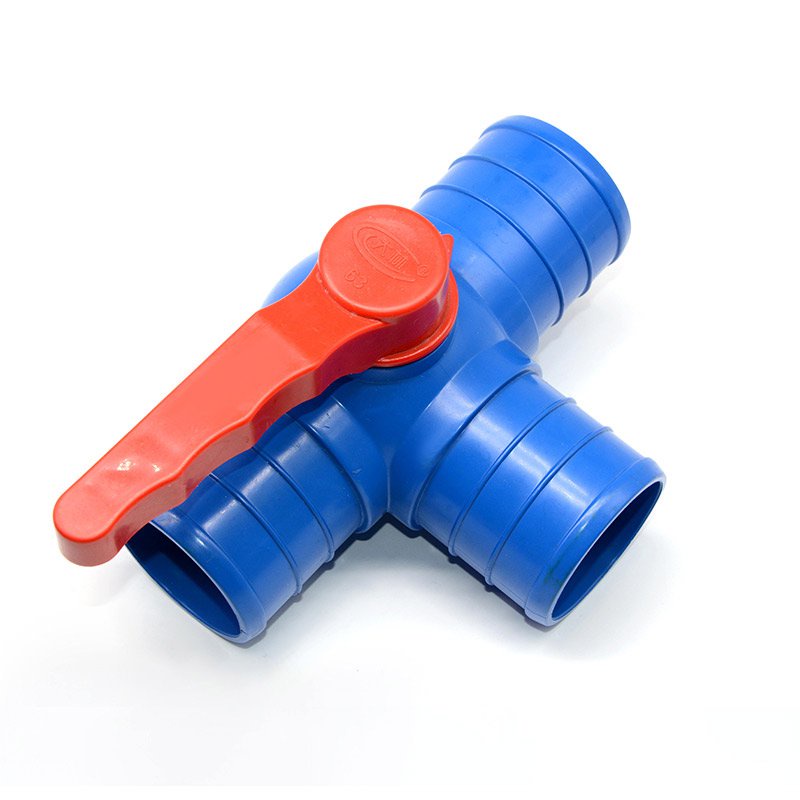 Main belt PVC ball valve three way soft belt hose tee connector equal ...