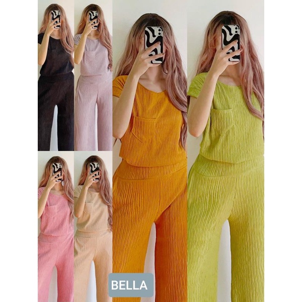 New 2 in 1 Coords Terno Top and Wideleg Pants For Women Casual Party ...