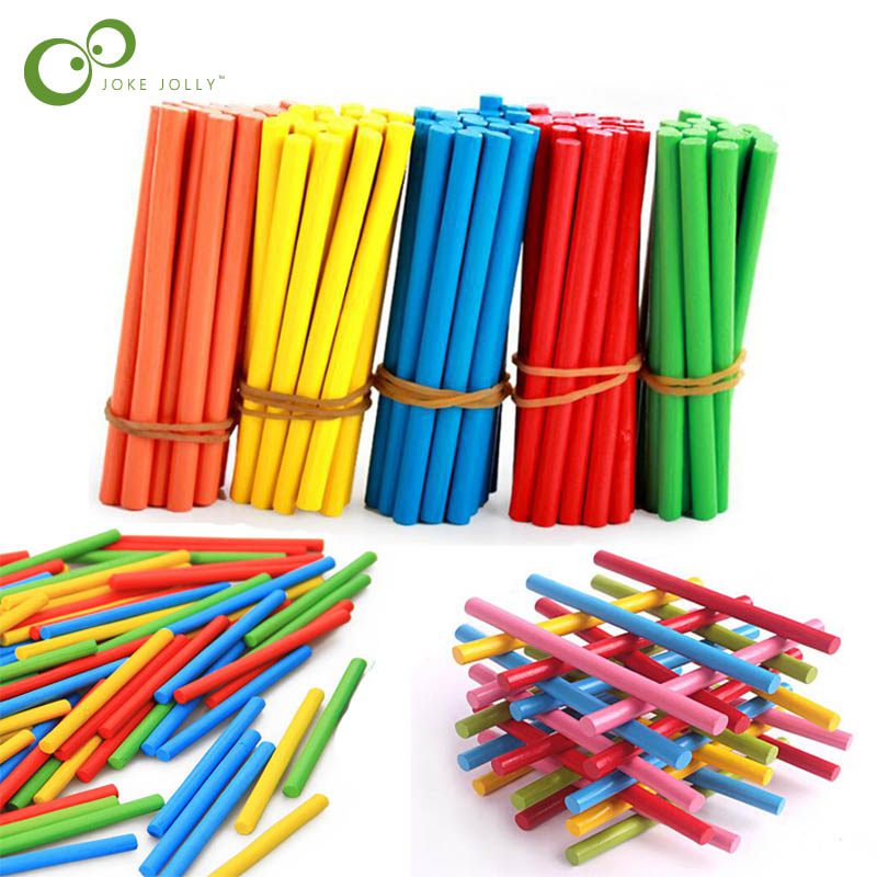 100pcs Colorful Bamboo Counting Sticks Mathematics Teaching Aids ...