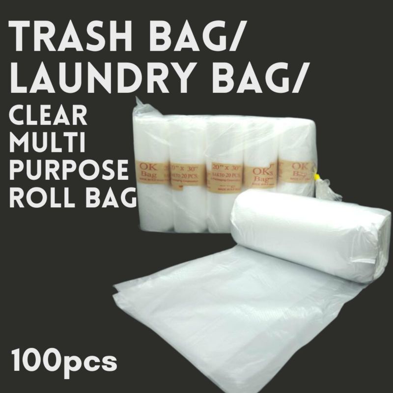 Laundry Plastic Bag 100pcs 20x30inches Multi Purpose Roll Bag | Shopee ...