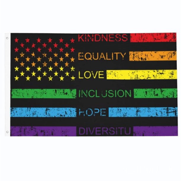 Rainbow Progress Gay Pride Flag Banner, Bisexual Lesbian Bi Pride ...