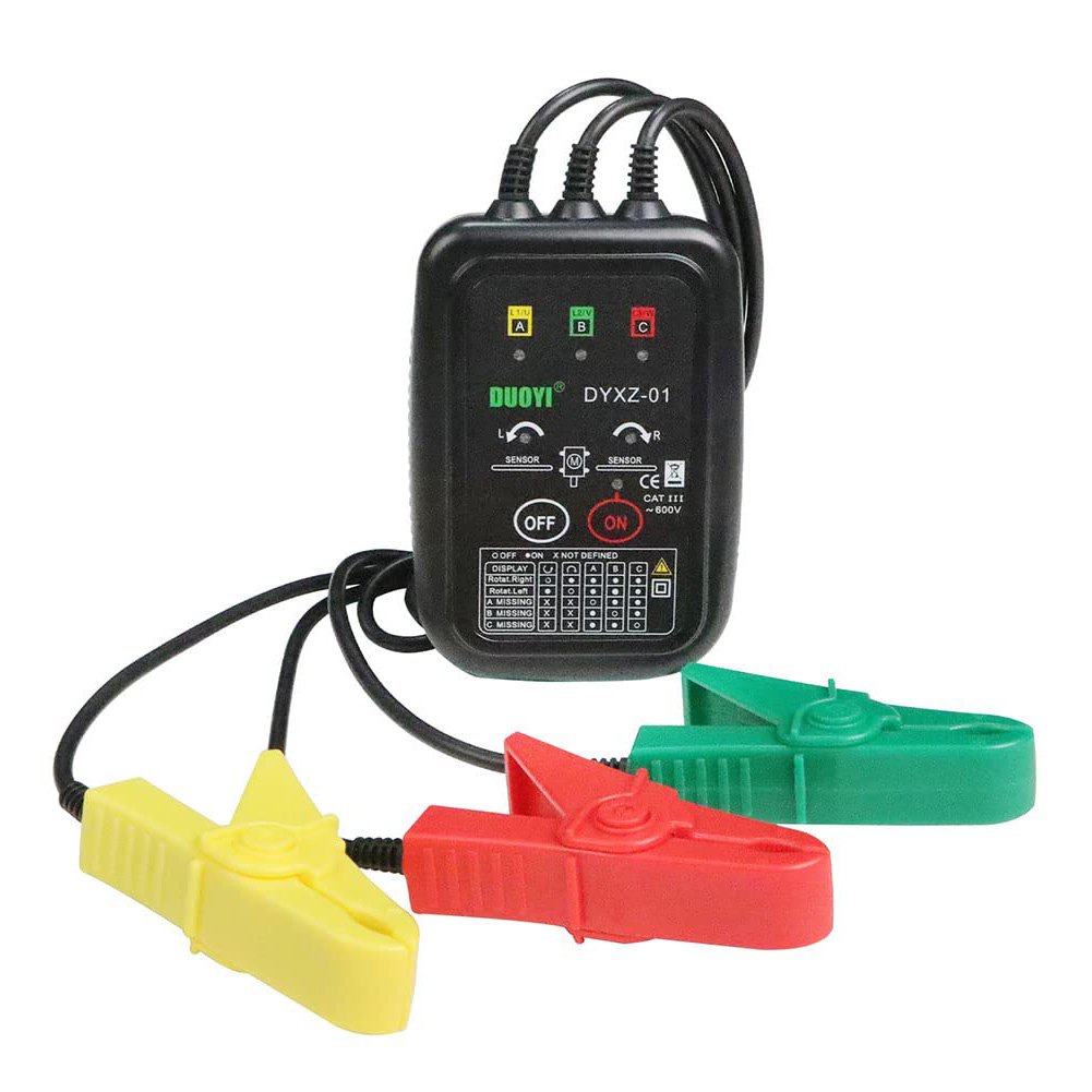 Phase Rotation Meter Non-Contact 3 Phase Motor Rotation Tester AC 70 ...