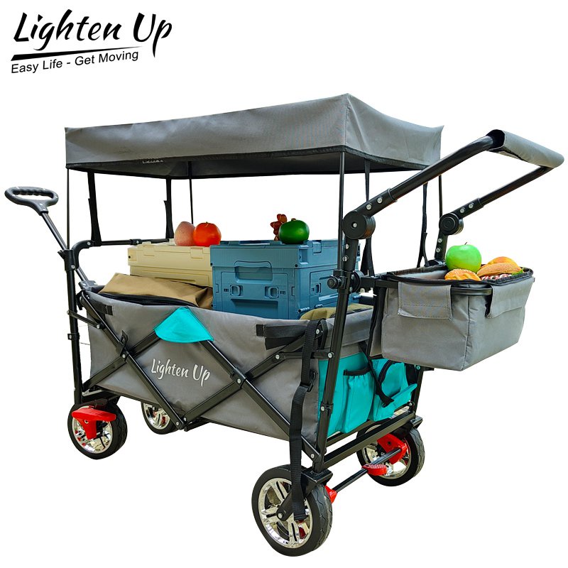 150 KG Withstand Folding Trailer Portable Shopping Trolley Camping ...