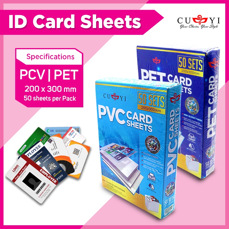 CUYI PVC Sheet PET Sheet A4 Size For ID Printing , Calling Card Making ...