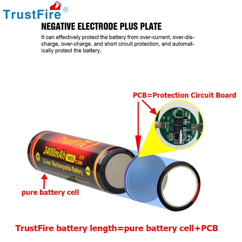 LY ☆ ☆ Trustfire 18650 Battery Rechargeable Battery 3.7V Capacity Li ...