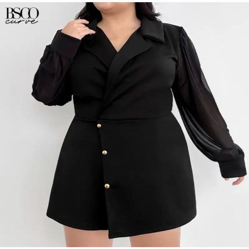 PLUS SIZE XL-6XL BSCO CURVE MARTINE KOREAN FASHION/STYLE/OUTFIT MESH ...