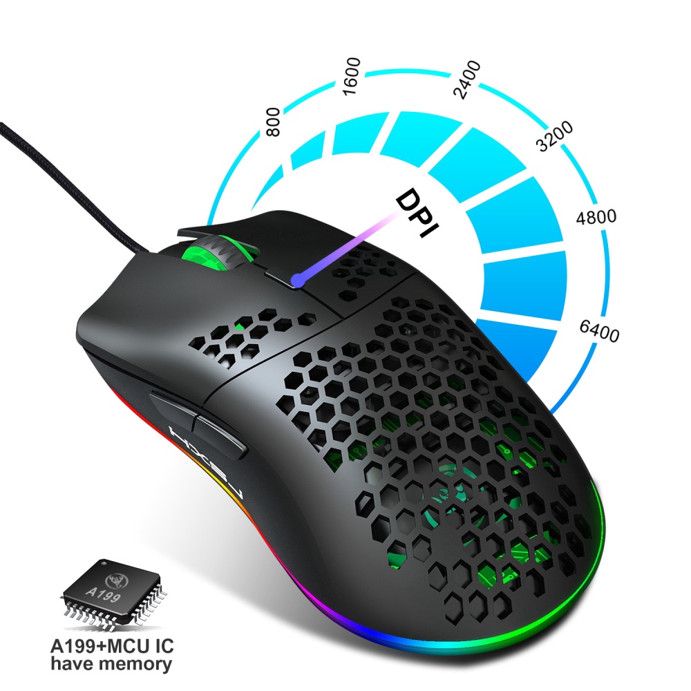 In stock】HXSJ J900 USB Wired Gaming Mouse RGB Gamer Mouses with Six ...