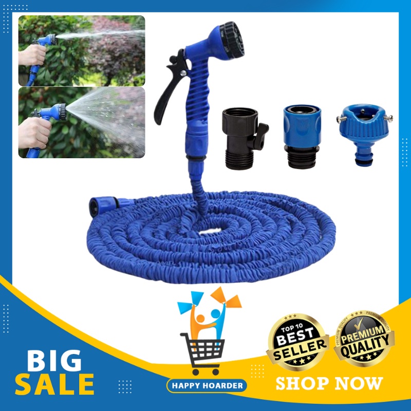 Magic Hose 50FT Expandable Flexible Plastic Blue Hose With Spray Gun ...