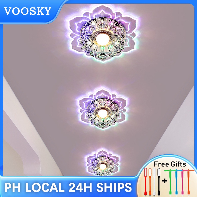 [Free Gift + Ph Local] Chandelier Ceiling Sala Modern crystal LED ...