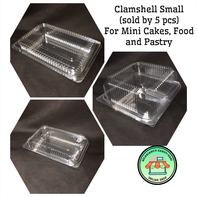 Disposable Clear Plastic Clamshell (sold by 5 pcs) For Mini Cakes, Food ...