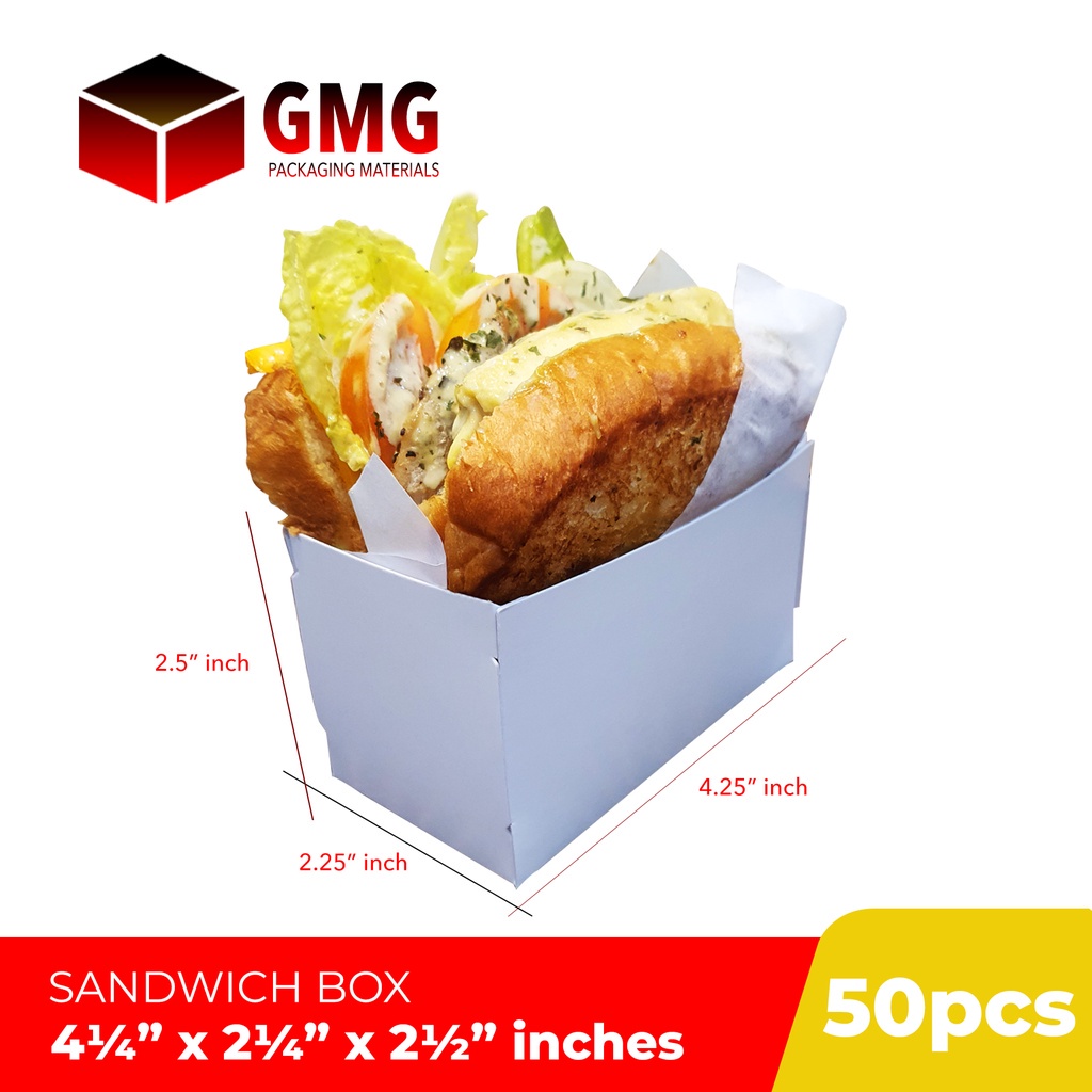 ♗GMG Sandwich Box or Korean Egg Drop Sandwich box 4.25" x 2.25" x 2.5 ...