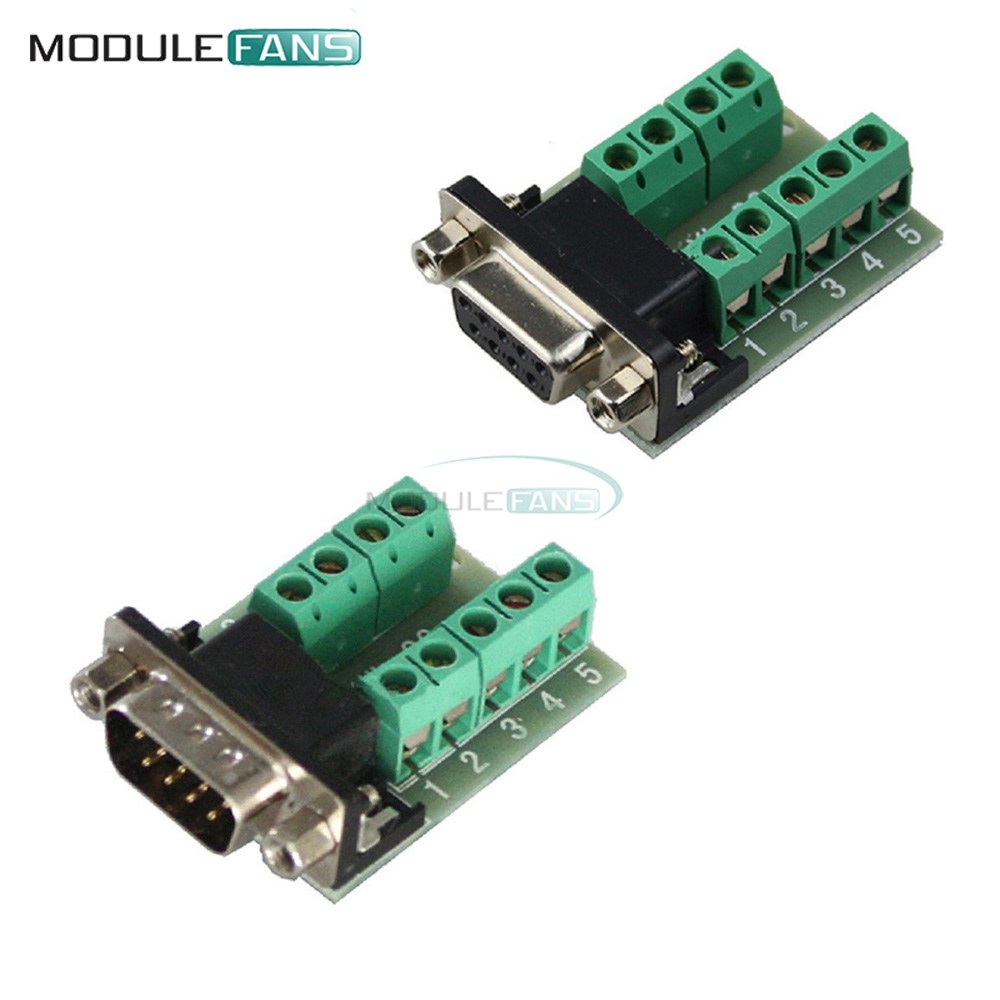 ★DB9 Male Female Adapter RS232 Serial To Terminal DB9 Connector Signals Terminal Diy Kit ...