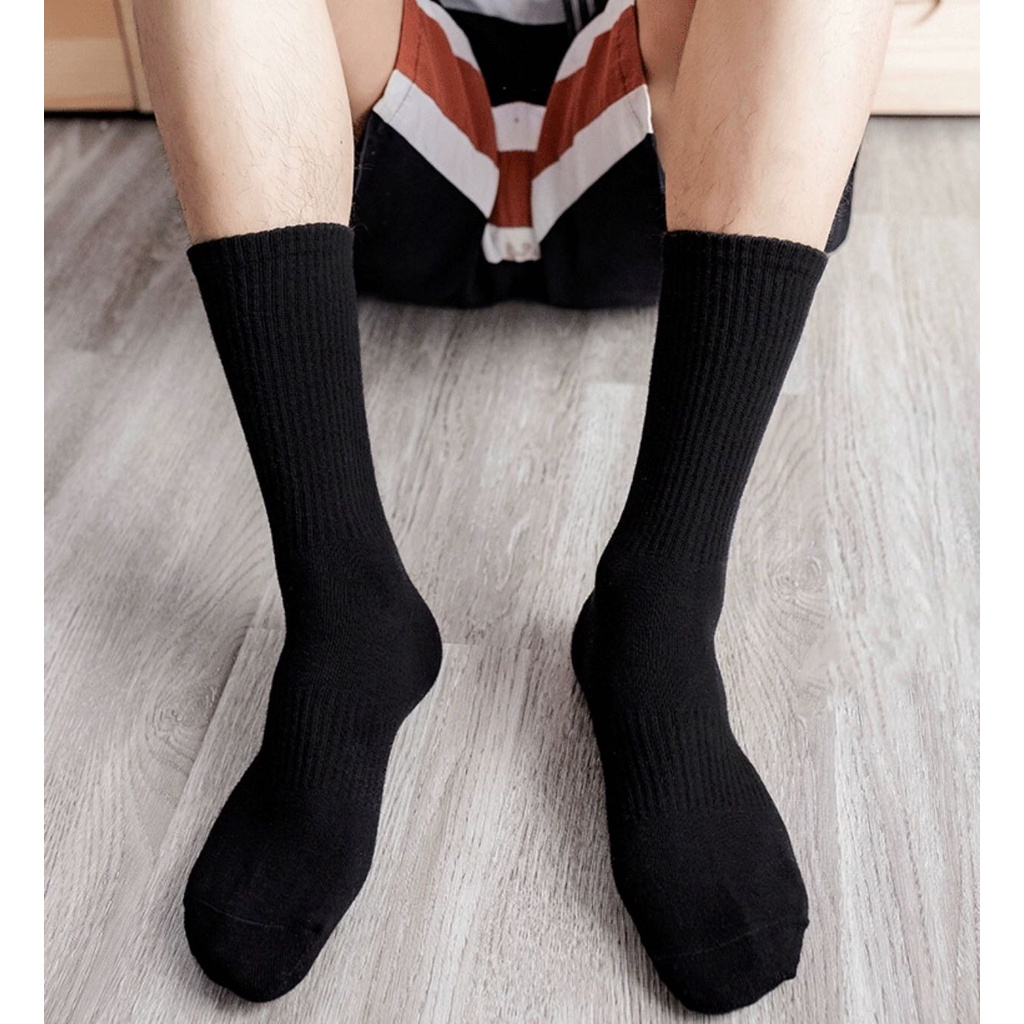 Sanah.H 1Pair Unisex Plain Sock Cotton Sport Socks for Men | Shopee ...