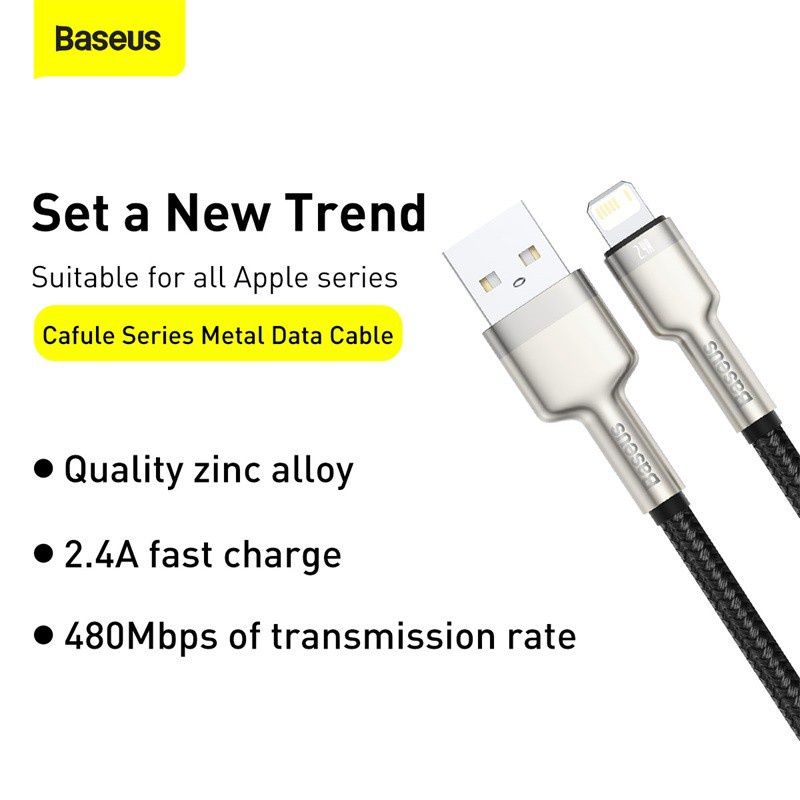 Baseus USB to IP Lighting Cable 2.4A Fast Charge for iPhone 12 Pro Max Data Cable USB Charger ...