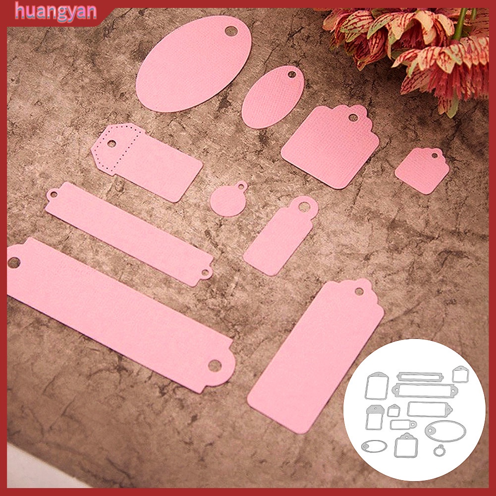 HY| Sticker Tags Cutting Dies DIY Scrapbook Paper Card Album Decorative ...