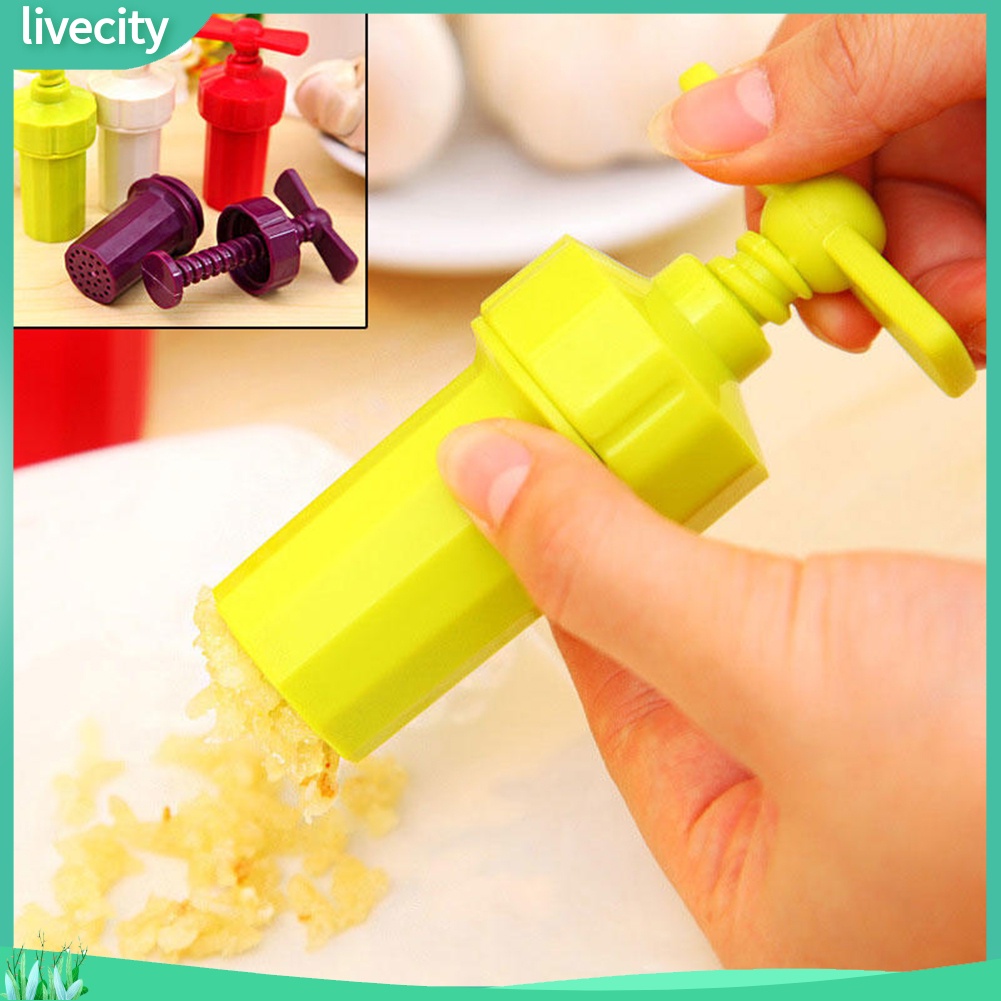 {livecity} Ginger Garlic Manual Press Twist Cutter Crusher Plastic ...