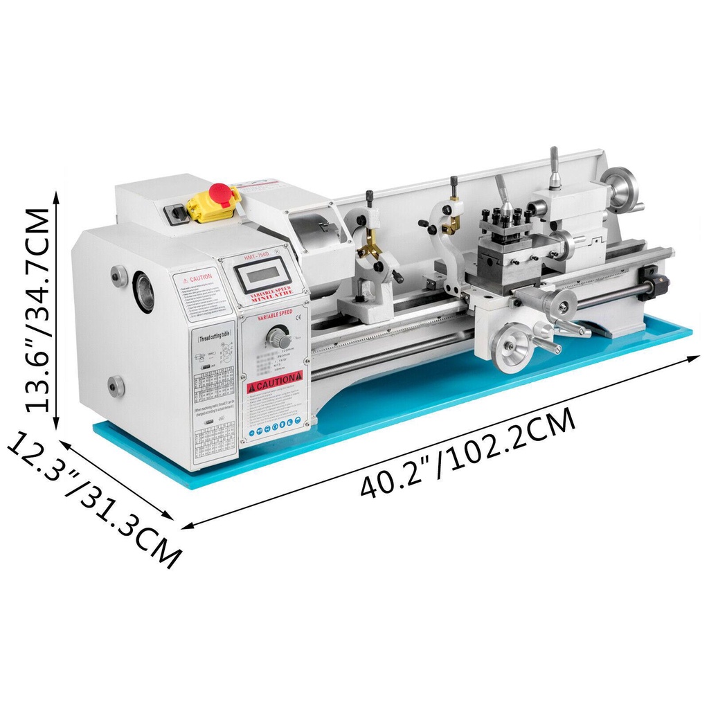 1100W 220 mm x 750mm Metal Lathe Mini Lathe for Counter Face Turning ...