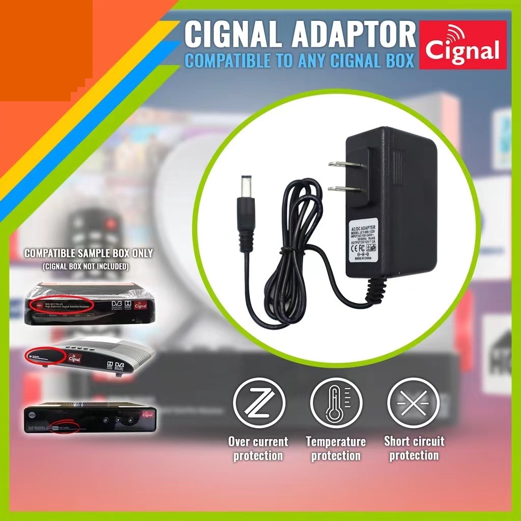12V 2A Power Supply Cignal Adaptor for Cignal TV Box Satlite TV Box ...