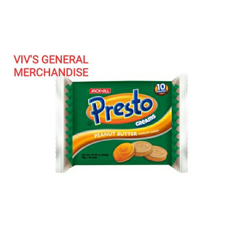 Presto Cream Peanut Butter Sandwich Cookies ( 30g x 10s ) | Shopee ...