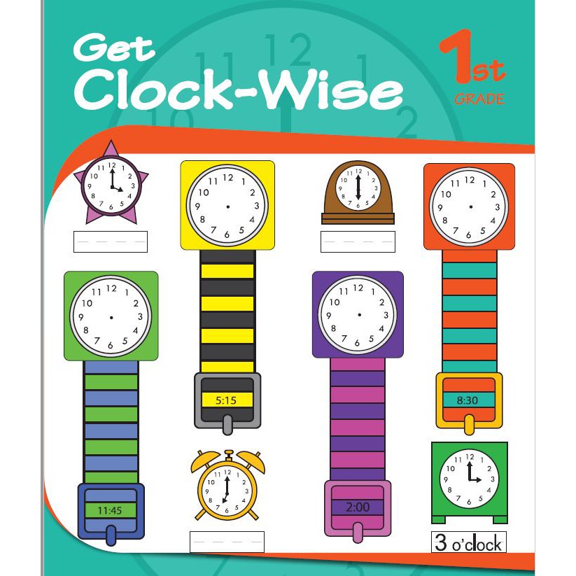 ﹍Grade 1 Math Activity Workbook/ Worksheets: Get Clockwise (25 pages ...