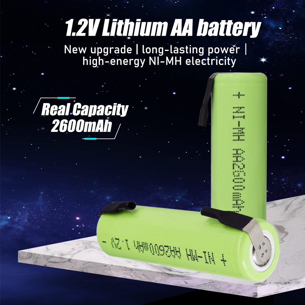☈1.2V 2600Mah Ni-Mh AA Rechargeable Battery With Welding Tabs For ...