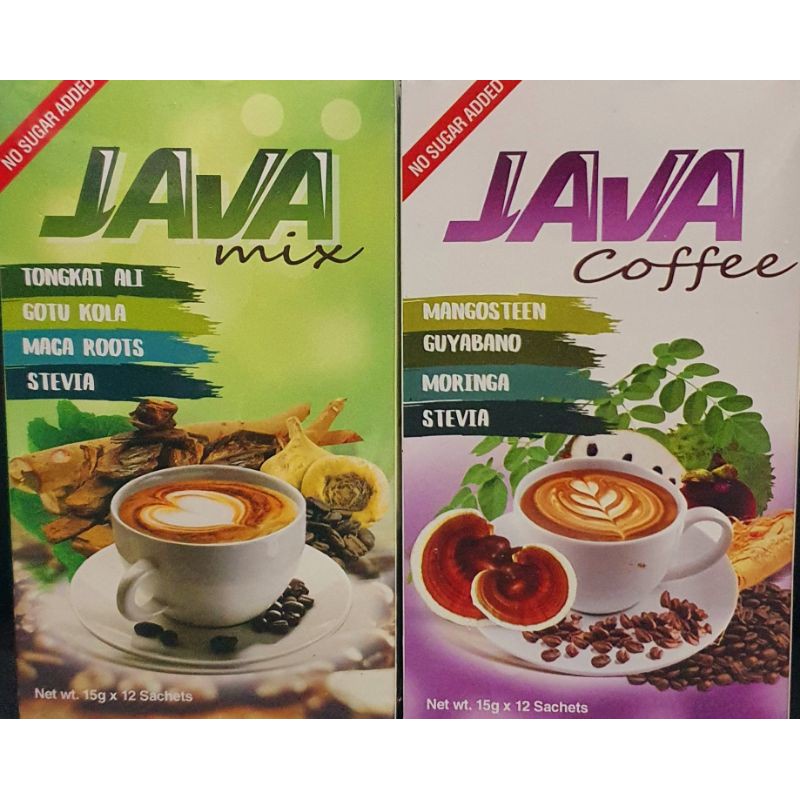 NO SUGAR ADDED JAVA HEALTH & HERBAL COFFEE MIX (12 sachets per box, 15g ...