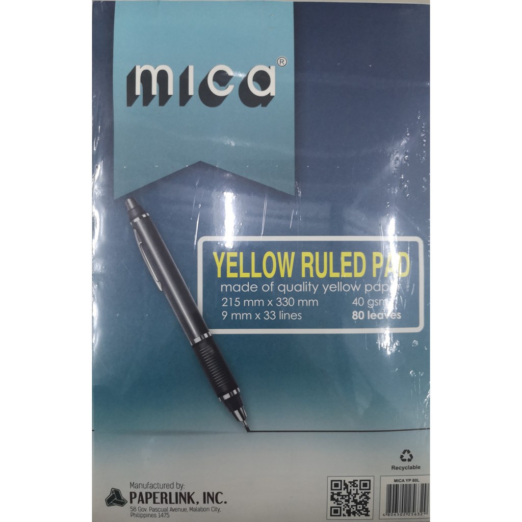 ¤Mica Yellow Pad Paper PER PAD | Shopee Philippines