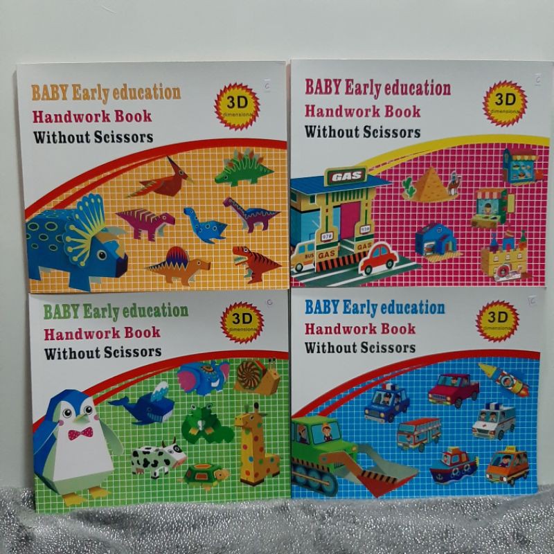 ♟Toddler and Preschool Handwork Crafts Books Foldable 3D Shapes ...