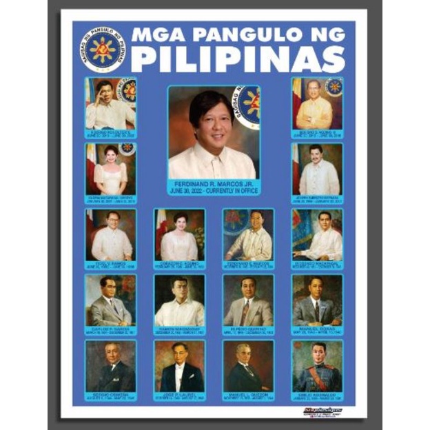 MGA PANGULO NG PILIPINAS EDUCATIONAL POSTER TARPAULIN FOR KIDS SMALL ...
