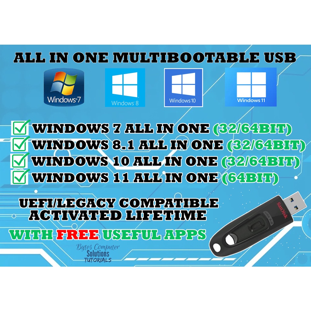MULTIBOOTABLE USB (SET C) UEFI/LEGACY 32gb 3.0 | Shopee Philippines