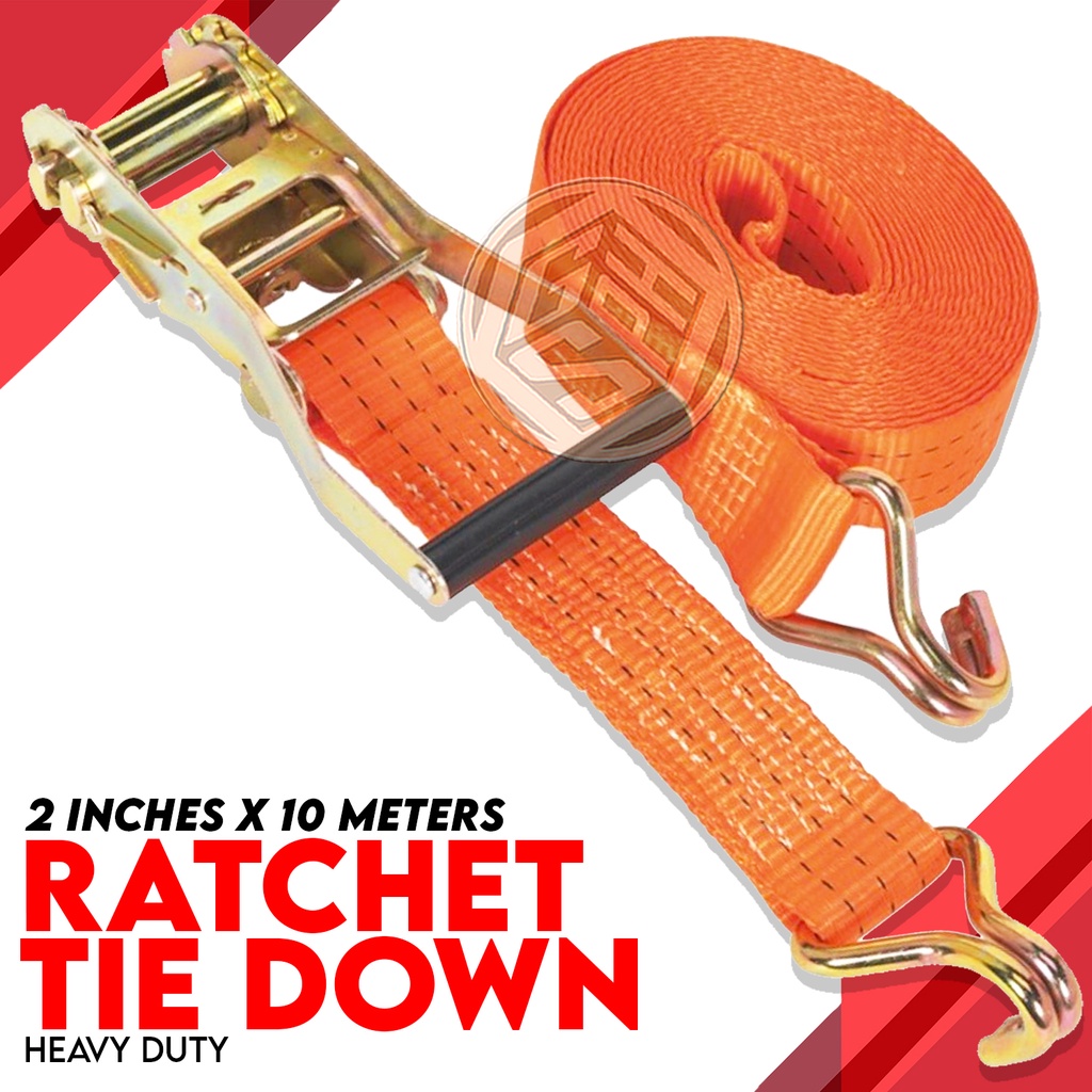 🟡10M RATCHET TIE DOWN 2" X 10 METERS HEAVY DUTY RACHET🟡 | Shopee ...