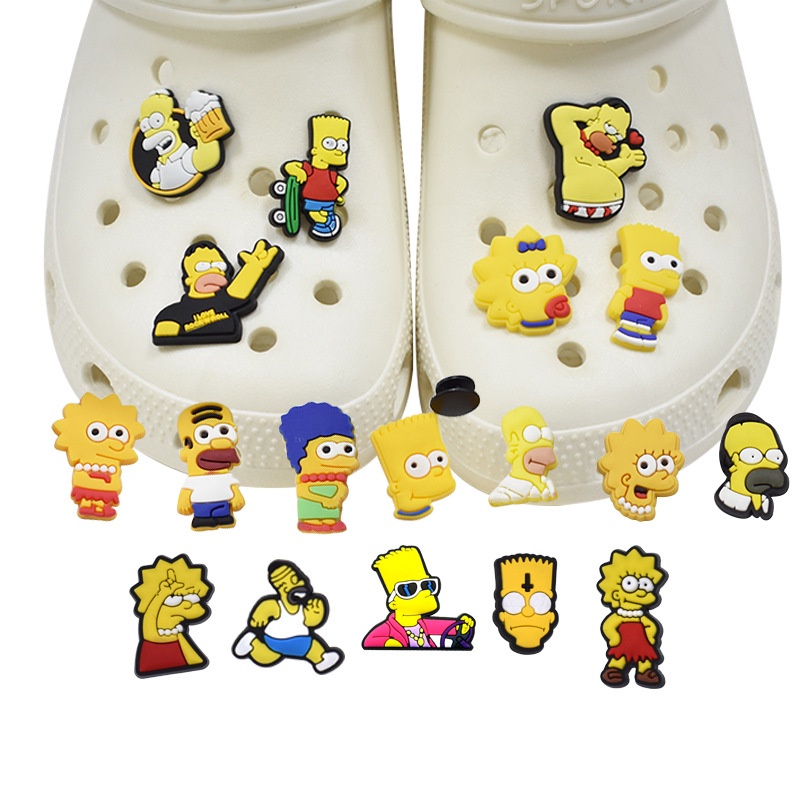Simpsons design shoes accessories buckle shoe Charms Clogs Pins for ...