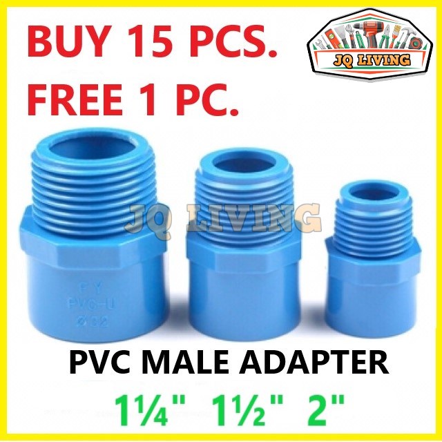 PVC Blue Male Adapter Blue Fittings 1 1/4" 1 1/2" 2" For Plumbing Home ...