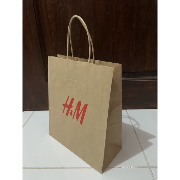 H&M paper bag - Brown & Red | Shopee Philippines