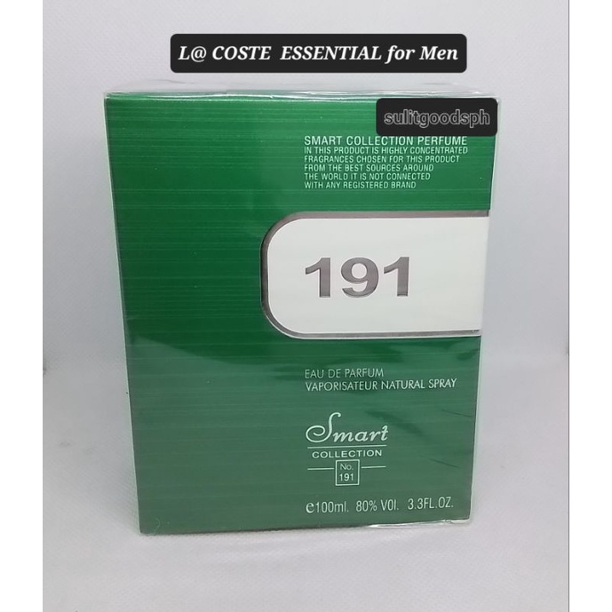 SMART COLLECTION PERFUME NO. 191 FOR MEN 100 ML EDP | Shopee Philippines