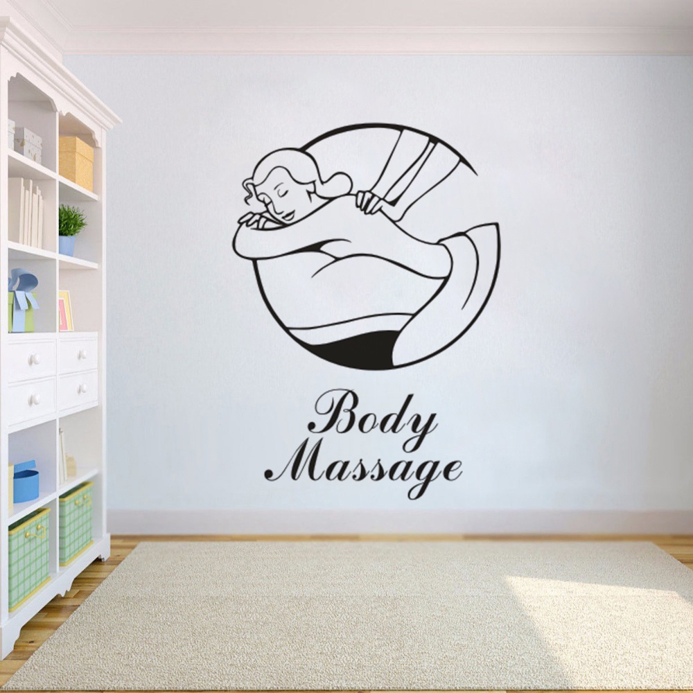 Body Massage Sign Vinyl Wall Stickers Massage Therapist Wall Art Mural ...