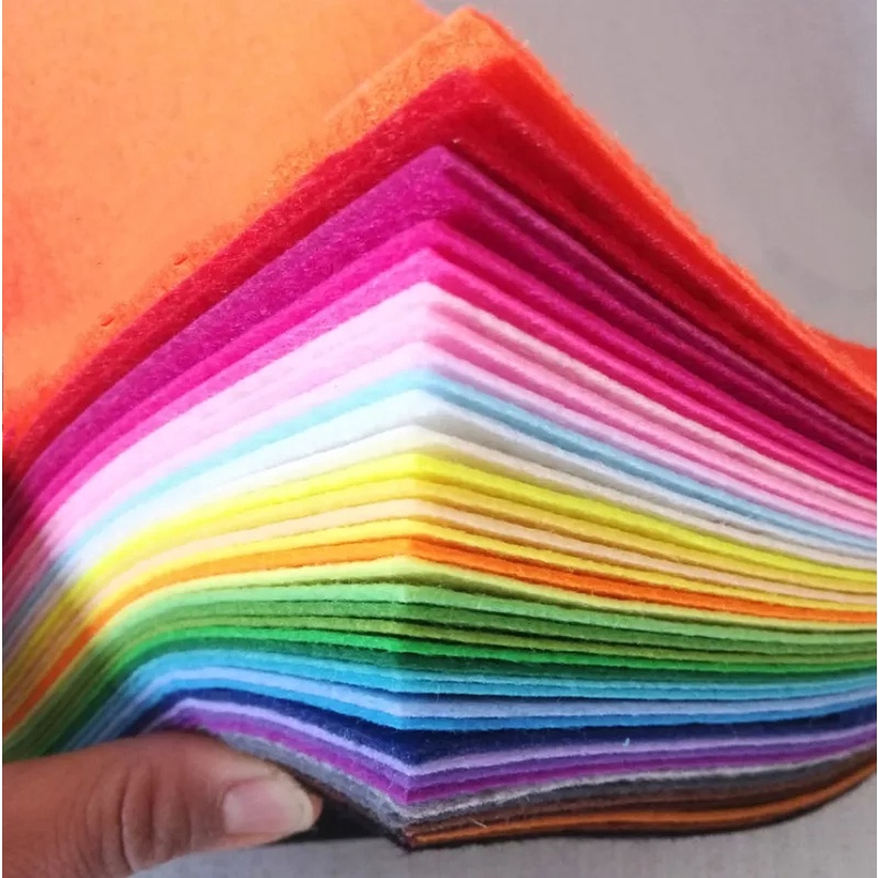 40Pcs 10*10cm Nonwoven Felt Fabric Needlework Patchwork Cloth Bundle ...