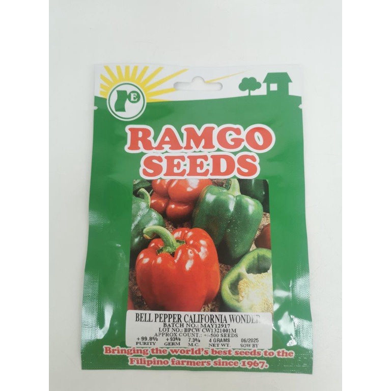 RAMGO BELL PEPPER CALIFORNIA WONDER SEEDS ( ORIGINAL GARDEN PACK ...