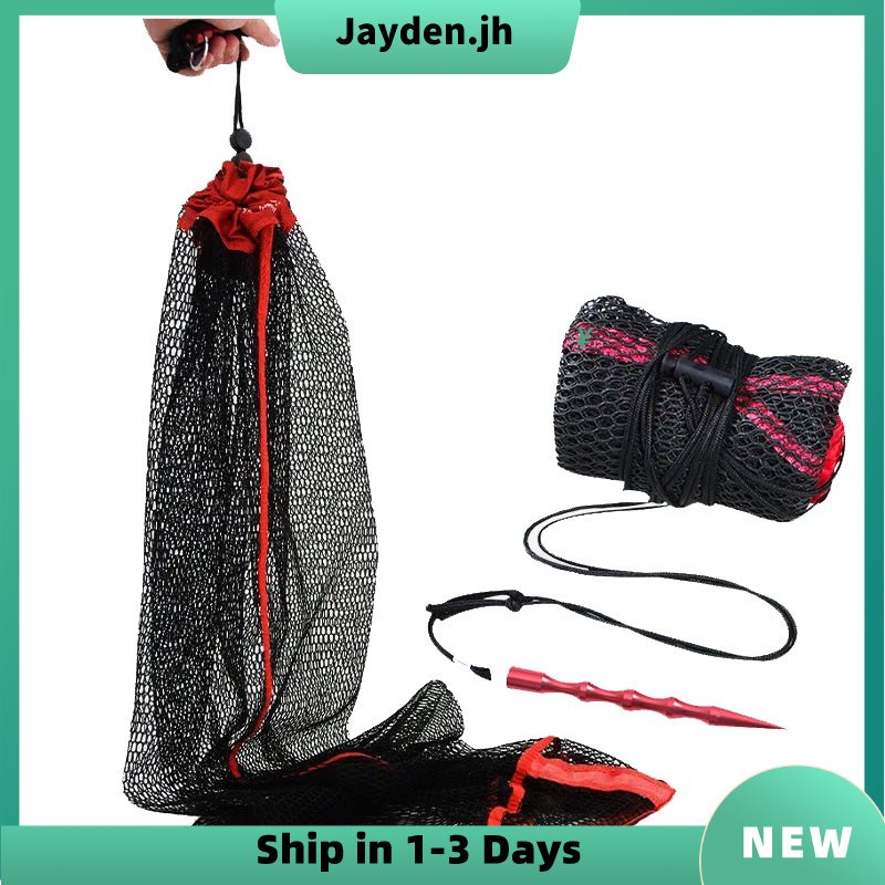 ♠Fish net bag for underwater Mesh Portable Fishing Net Fsih Basket ...