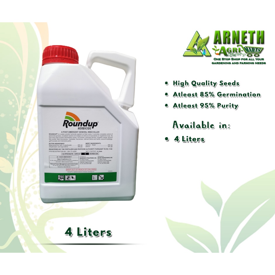 ROUND UP HERBICIDE / GLYPHOSATE HERBICIDES pamatay damo 1 GALLON (4 ...