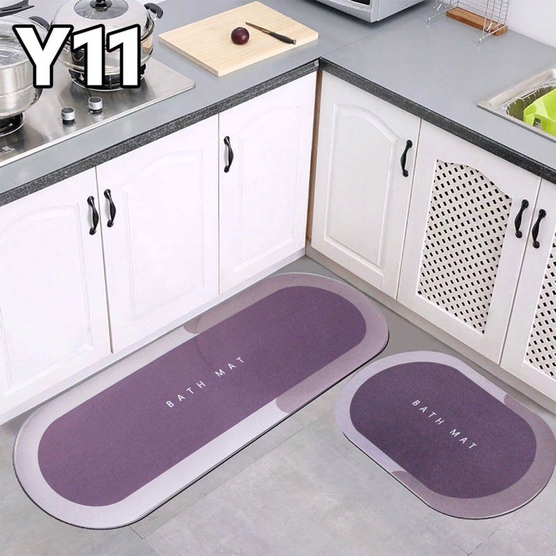 2in1 oval kitchen floor Matt printed anti-slip home kitchen bathroom ...