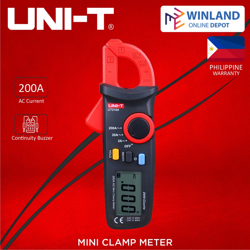 UNI-T by Winland Mini Clamp Meter UT-210A Multimeter Multi-meter ...