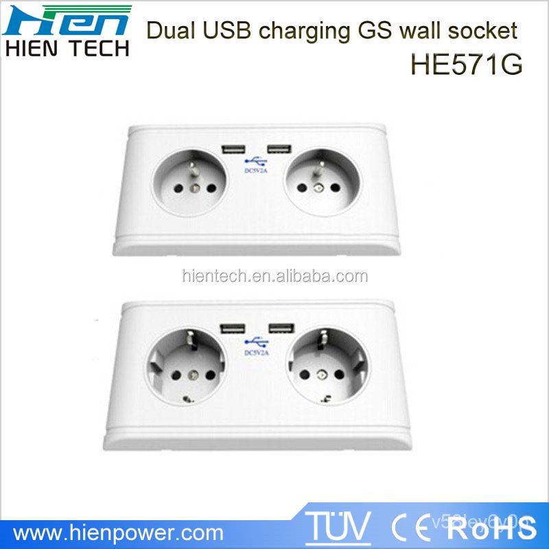 Wholesale electrical socket usb 220v outlet 2 USB wall socket outlet ...