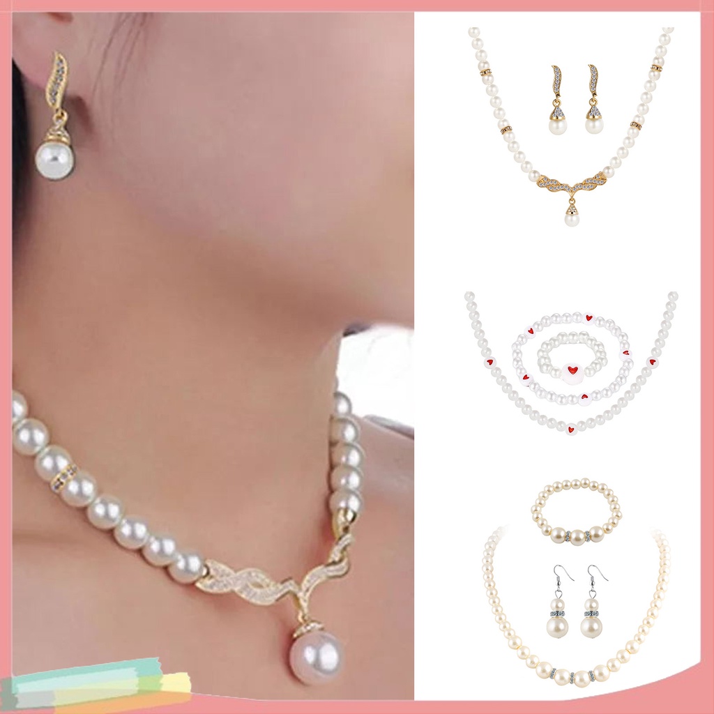 LK- Women Jewelry Set Polished Contrast Color Shiny Rhinestone ...