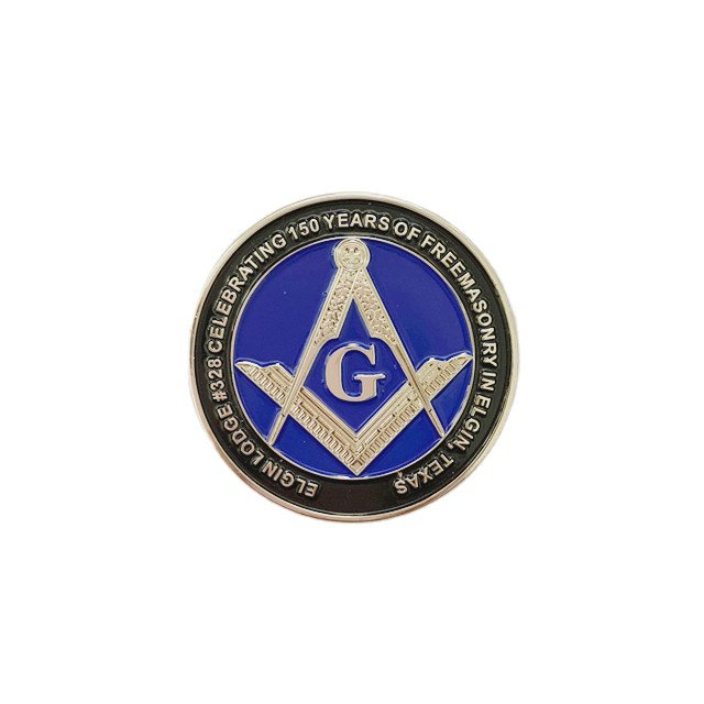 No mold fee free mason 3D silver challenge coin custom metal masonic ...